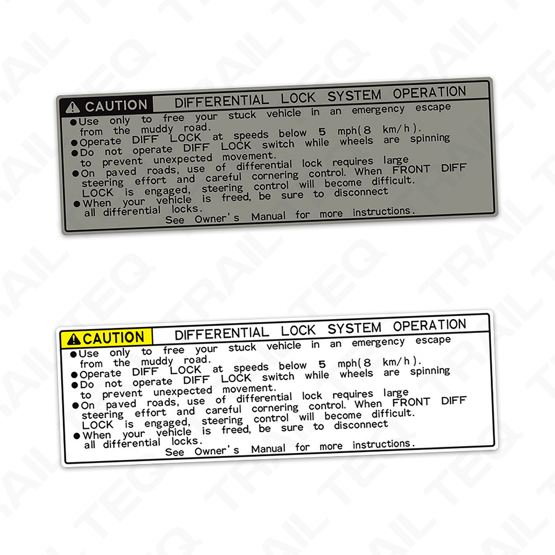 Differential Lock Information Decal - 80 Series Landcruiser – Trail Teq