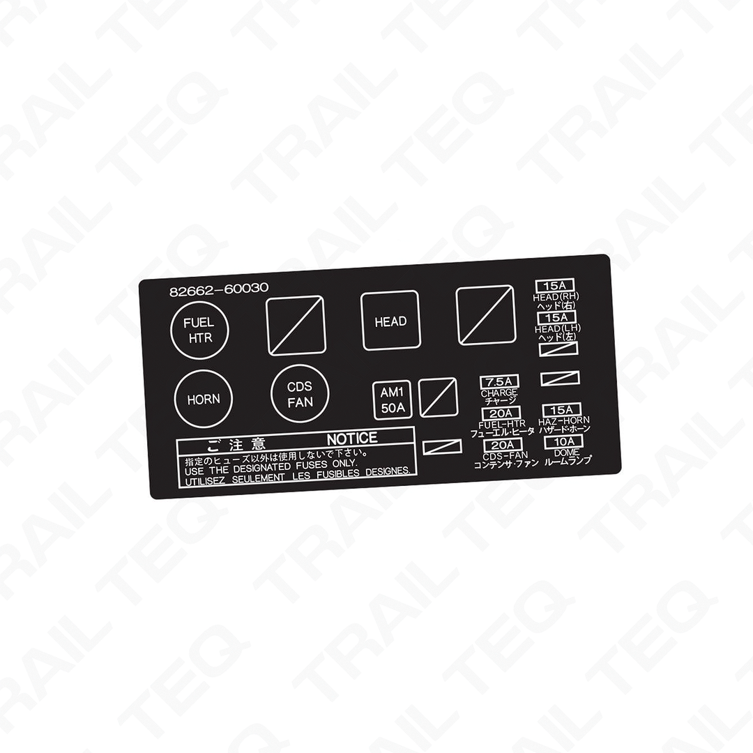 Fuse Box Lid Overlay - 80 Series Landcruiser – Trail Teq